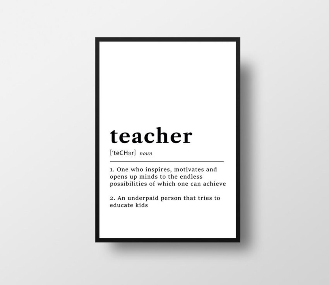 Teacher Funny Dictionary Definition Printable Teachers Funny | Etsy
