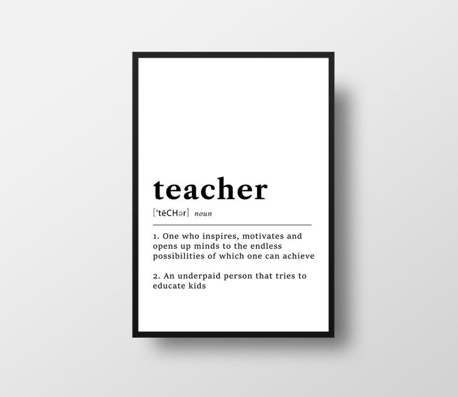 Teacher Funny Dictionary Definition Printable Teachers Funny | Etsy