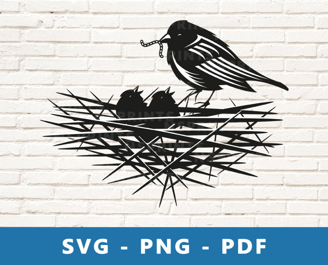 Bird Nest SVG, Bird Nest PNG, Bird Nest Cut File, Bird Nest Stencil ...