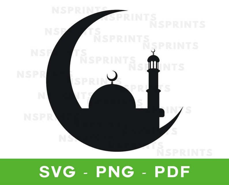 Islamic SVG Mosque and Moon Cut File Muslim Image Cricut - Etsy