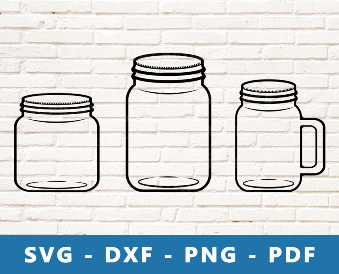 Mason Jar SVG Mason Jar PNG Mason Jars Vector Mason Jar | Etsy