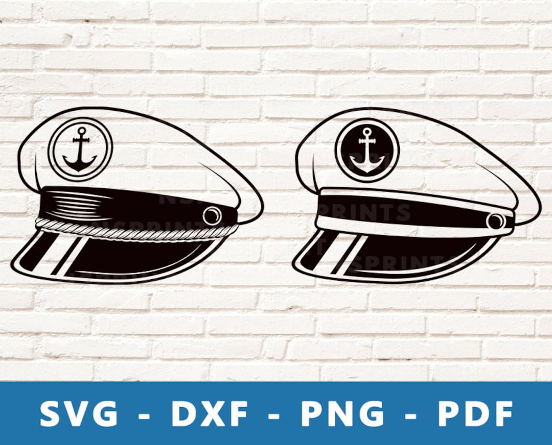 Captain Hat SVG, Sailor Hat PNG, Nautical Hat Vector, Marine Hat ...