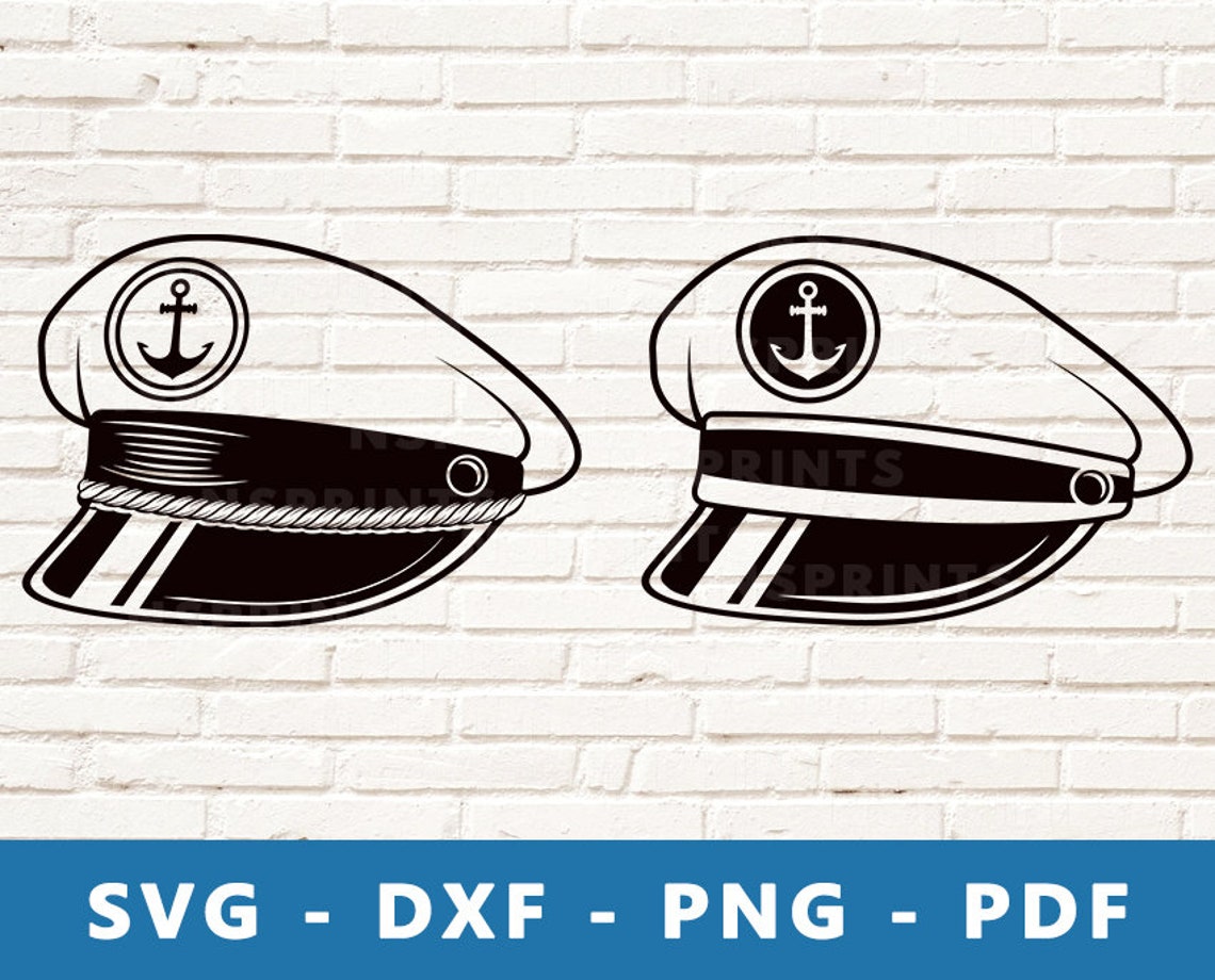 Captain Hat SVG, Sailor Hat PNG, Nautical Hat Vector, Marine Hat ...