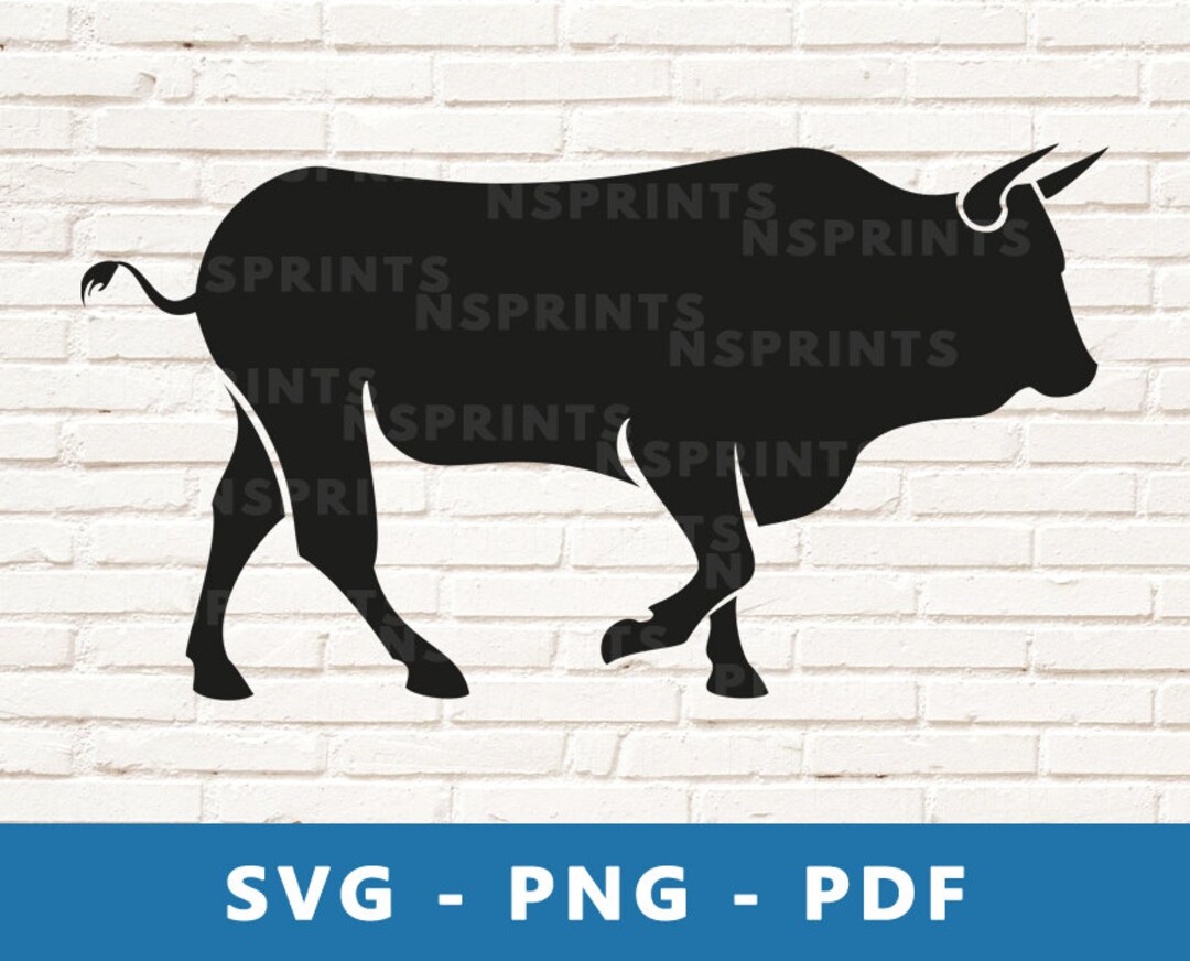 Walking Bull SVG, Bull PNG, Bull Cut File, Bull Clipart, Bull Stencil ...