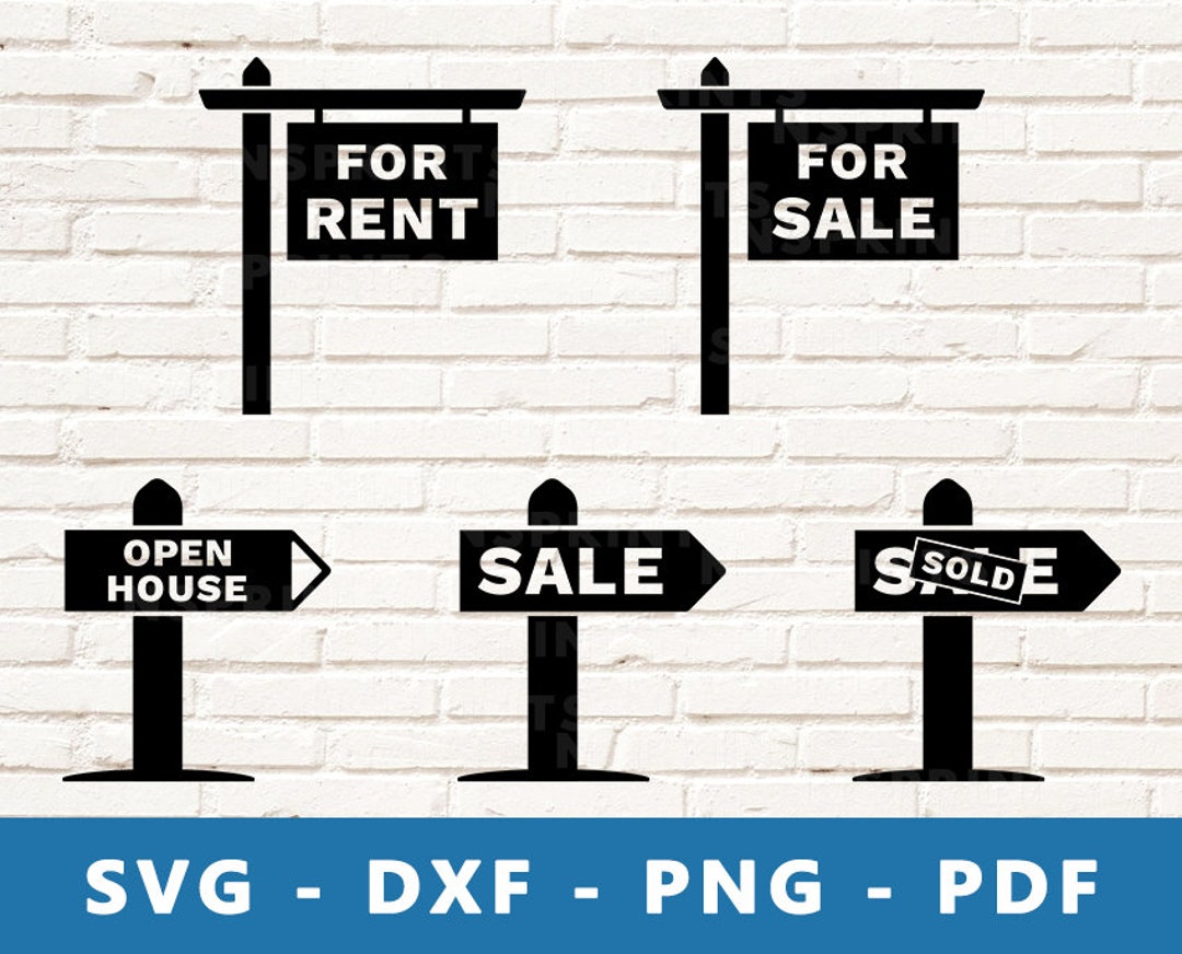 Realtor Signs SVG, Real Estate Signs PNG, for Sale Svg, for Rent ...
