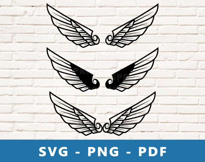 Wings #4 SVG, Wings SVG, Wings Outline Svg, Wings Clipart, Wings Files ...