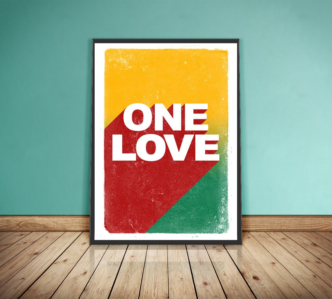 One Love Poster Printable Jamaican Prints Bob Marley Wall - Etsy UK