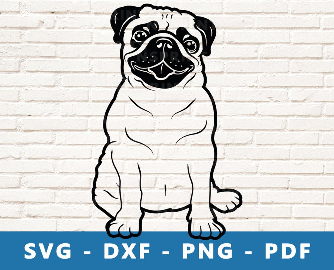Pug SVG Pug PNG Pug Vector Pug Clipart Pug Cut File Pug - Etsy