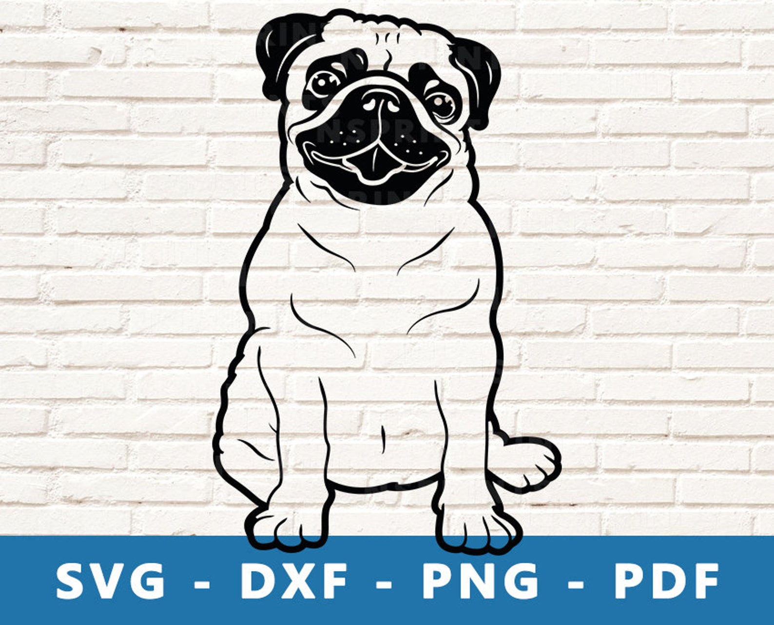 Pug SVG Pug PNG Pug Vector Pug Clipart Pug Cut File Pug - Etsy