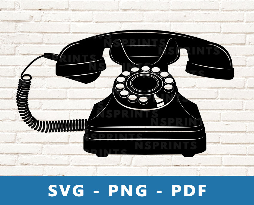 Old Phone SVG, Telephone PNG, Rotary Dial Phone Vector, Phone Cut File ...