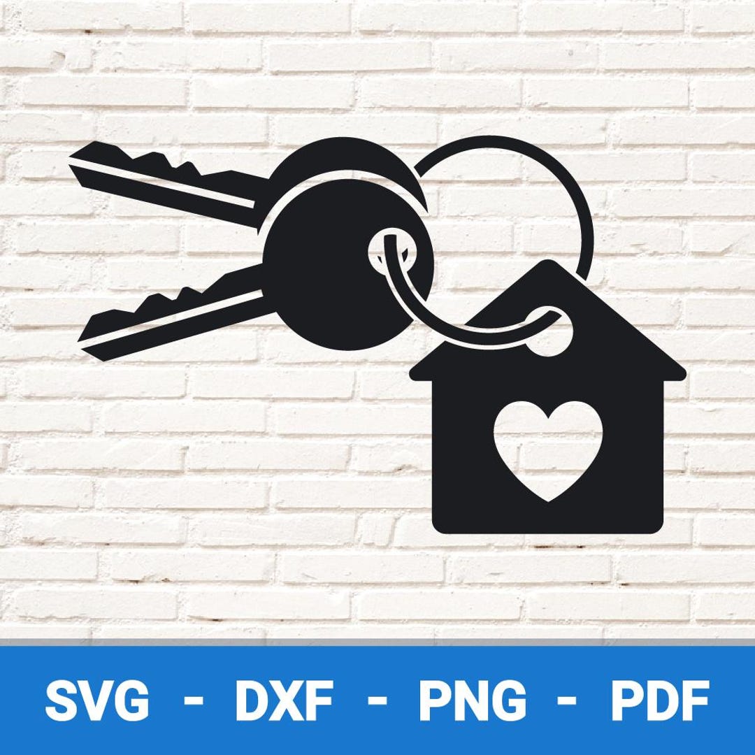 House Key SVG, House With Heart Keychain Svg, Love Keychain Png, Door ...