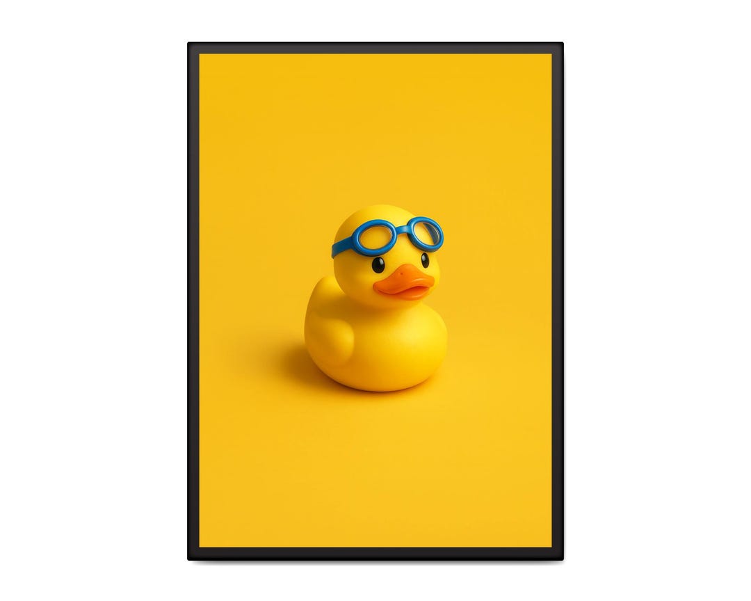 Rubber Duck Printable, Kids Room & Bathroom Wall Art, Yellow Duck Print ...