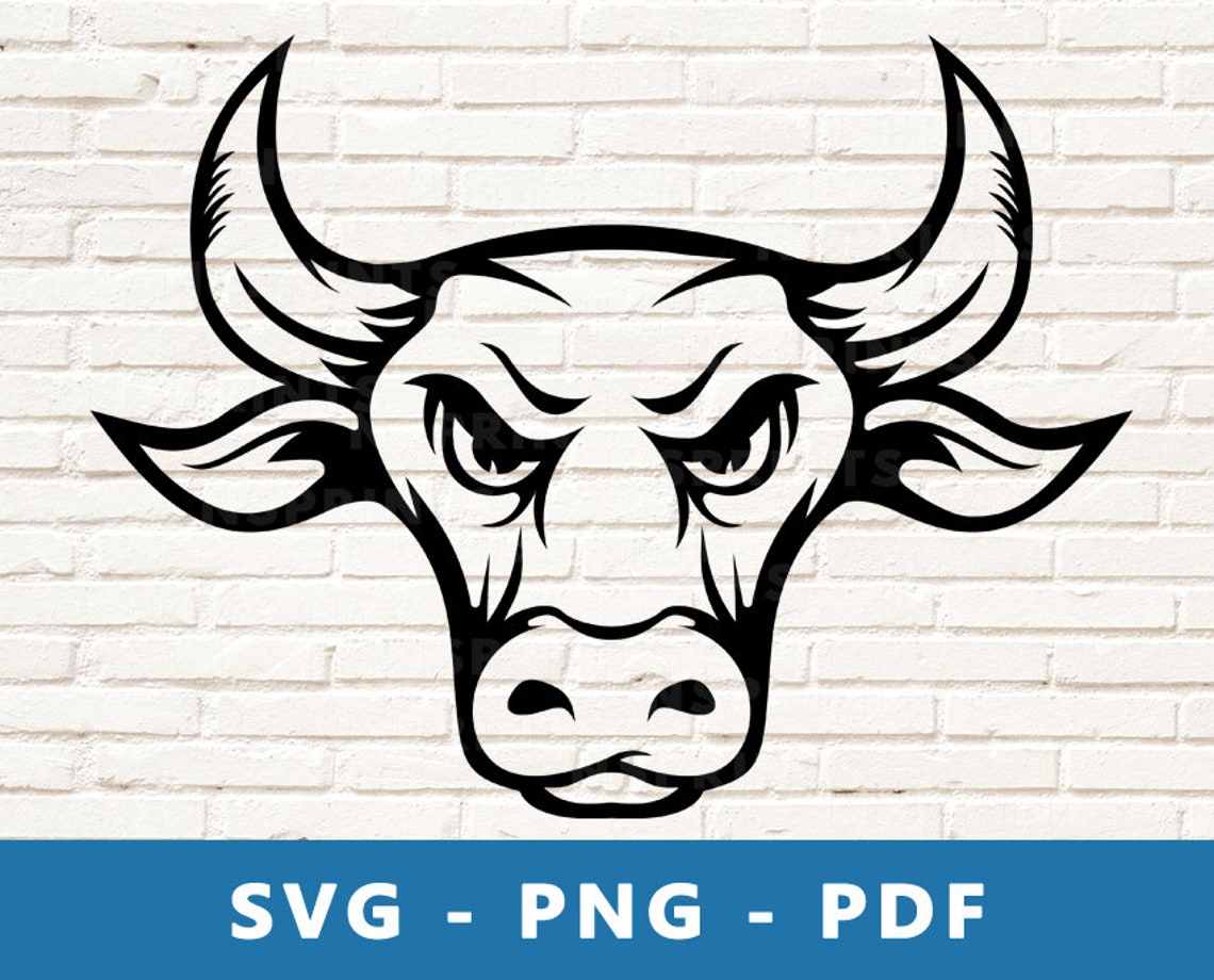 Bull Head SVG, Bull SVG, Bull PNG, Bull Clipart, Raging Bull Cut File ...
