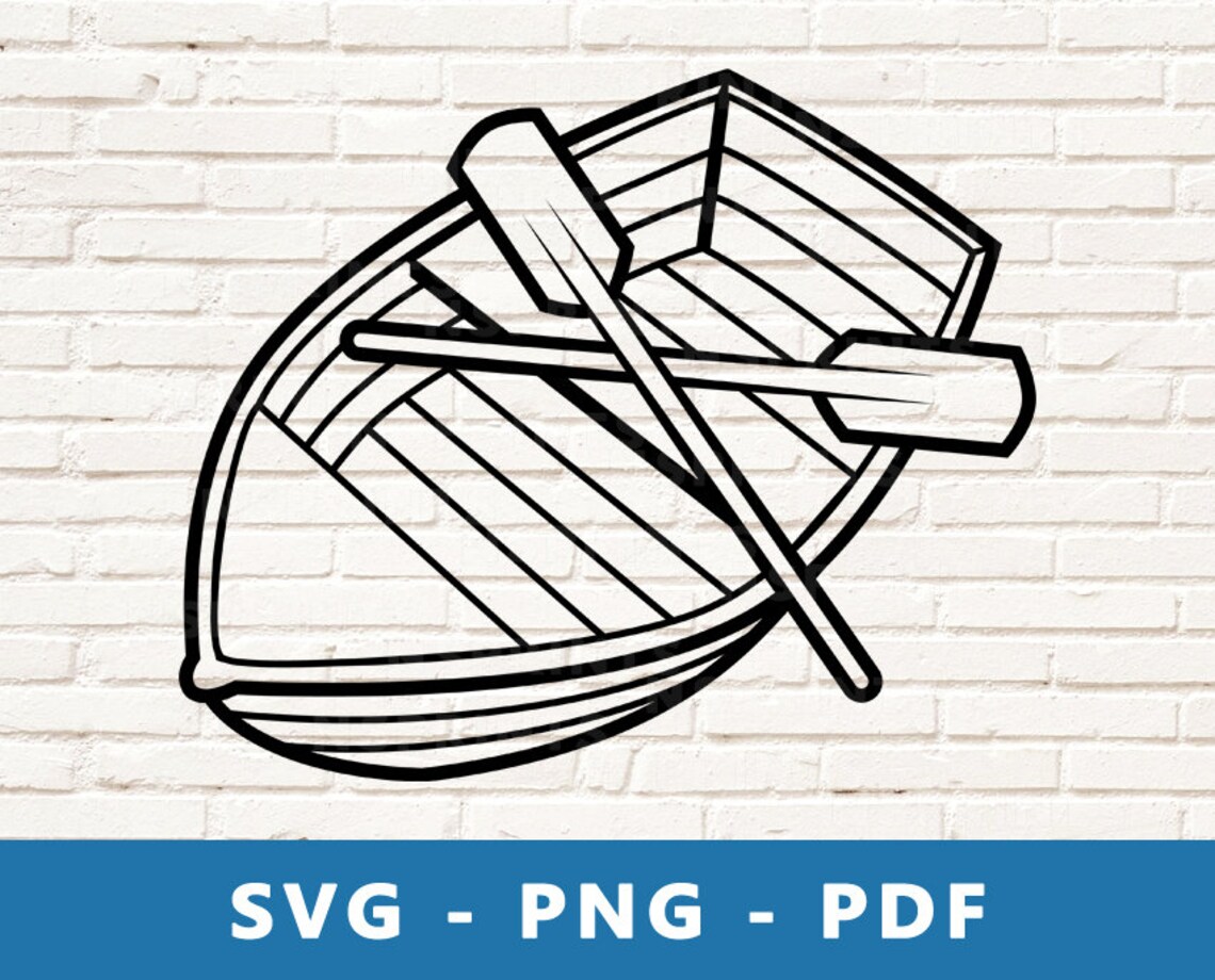 Boat SVG Boat PNG Boat Clipart Boat Cut File Boat and Oars - Etsy