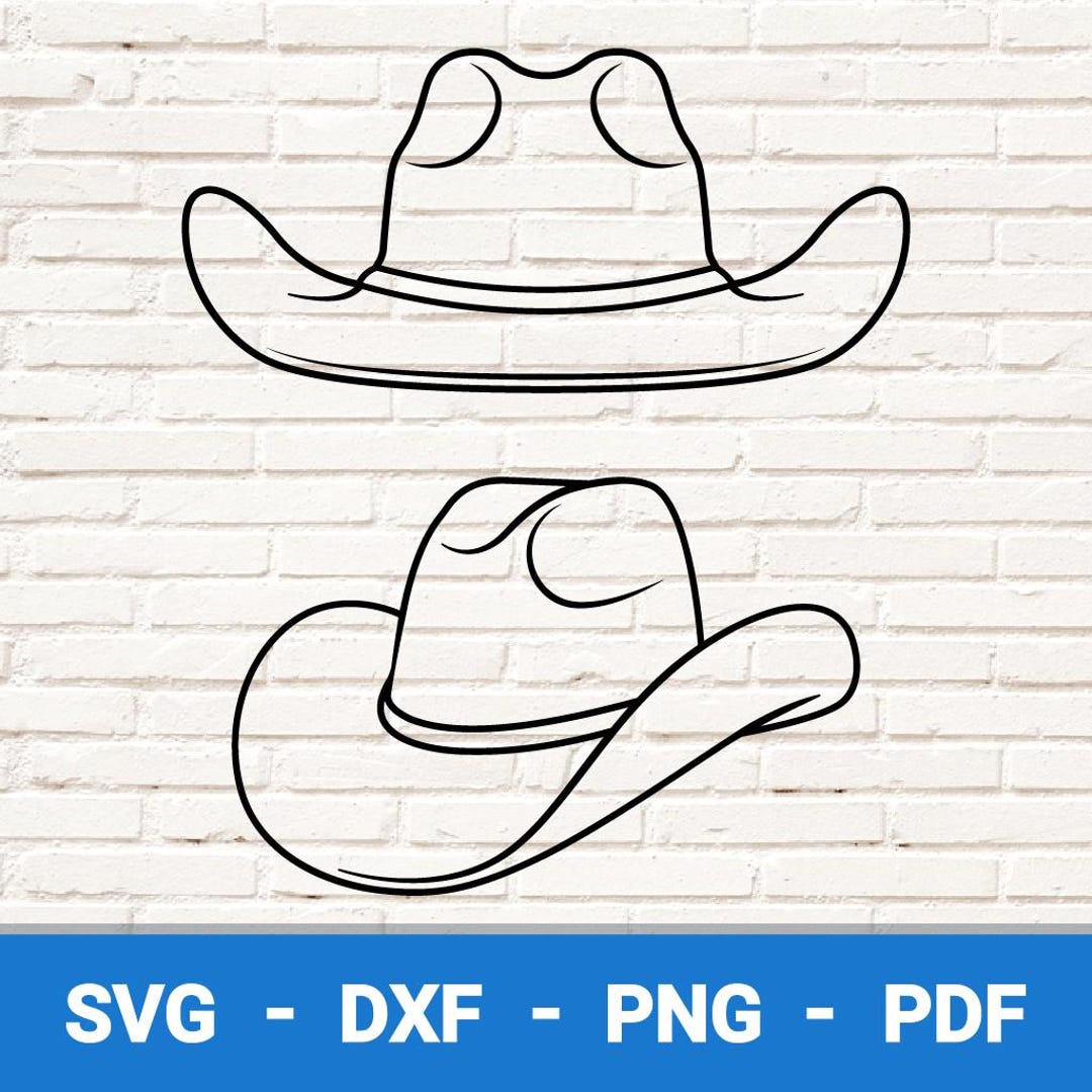 Cowboy Hat SVG, Cowboy Hat PNG, Side View Hat, Front View Hat, Cricut ...