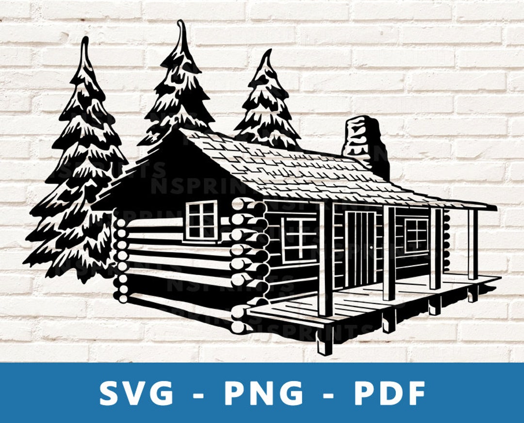 Cabin SVG, Forest House Svg, Lodge Svg, House in the Woods, Camping ...