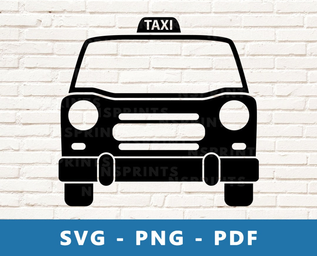 Taxi SVG, Taxi PNG, Taxi Cut File, Taxi Front Image Vector, Yellowcab ...