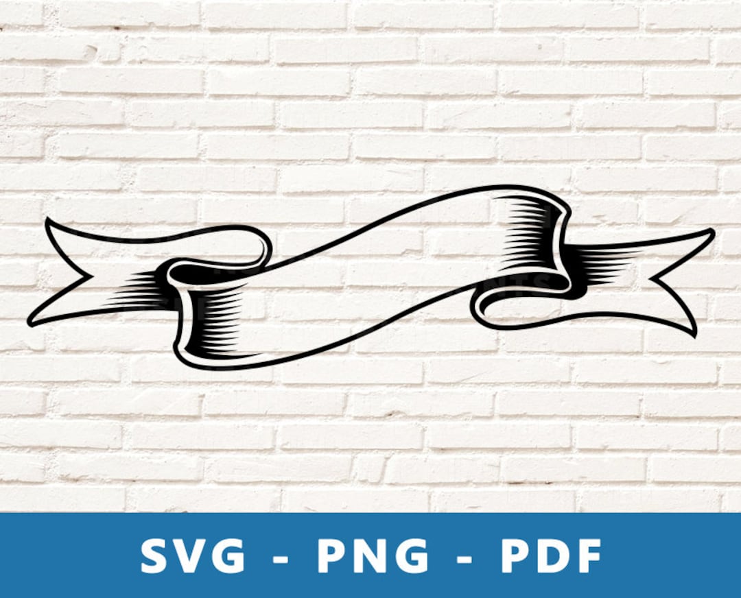 Banner Ribbon SVG, Banner Ribbon Vector, Ribbon Cut File, Blank Banner ...