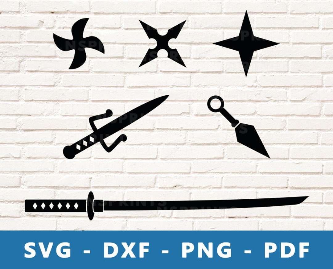 Ninja Weapons SVG, Ninja Items PNG, Ninja Sword Vector, Ninja Star ...