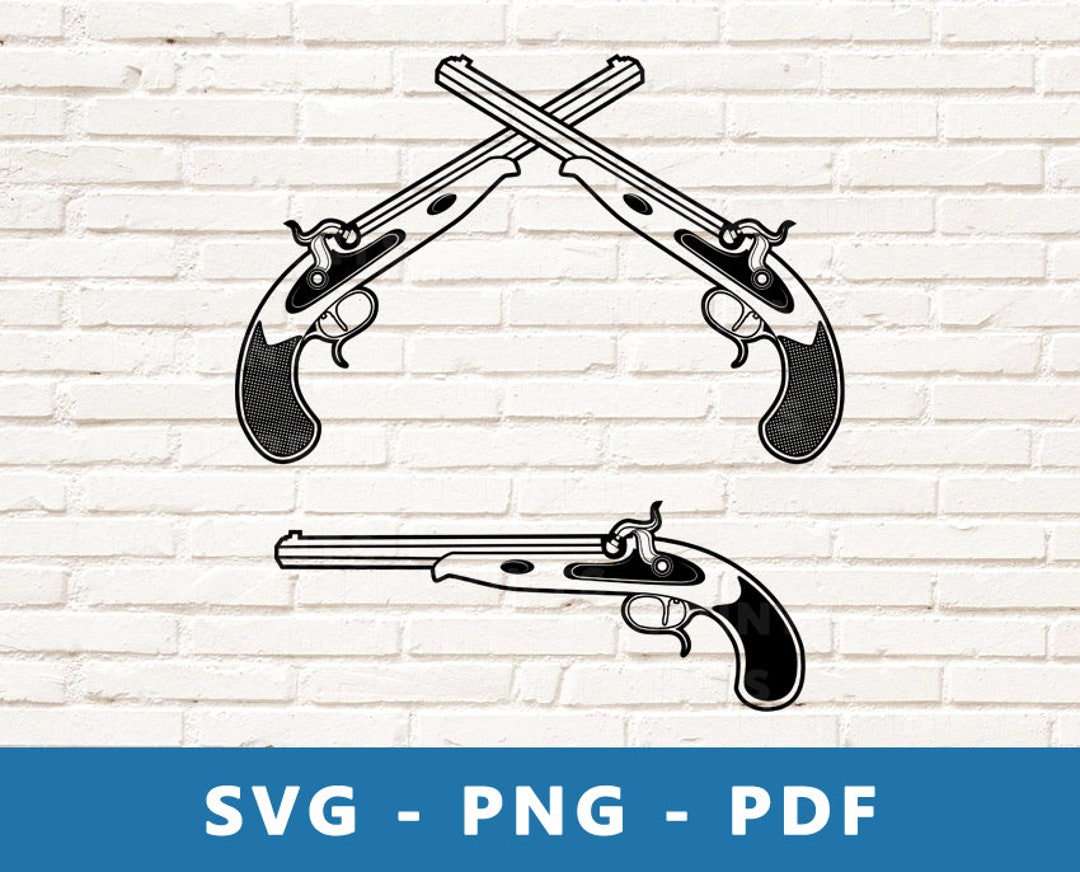 Old Gun SVG, Historical Gun PNG, Antique Gun Clipart, Guns Crossed Cut ...