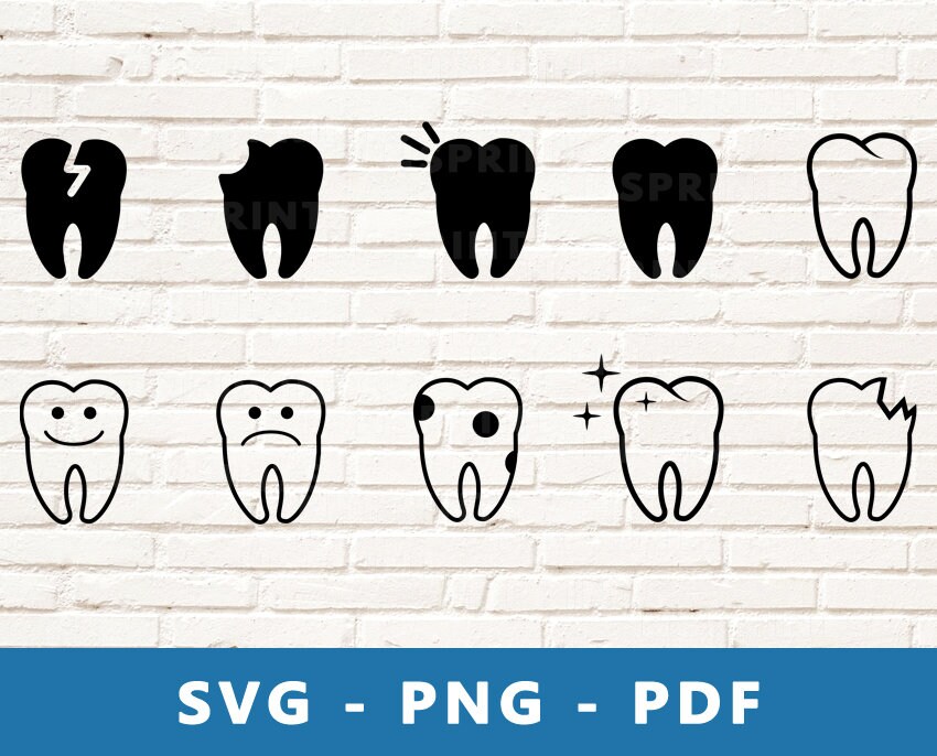 Dientes SVG Diente SVG Dientes Png Vector de Dientes - Etsy España
