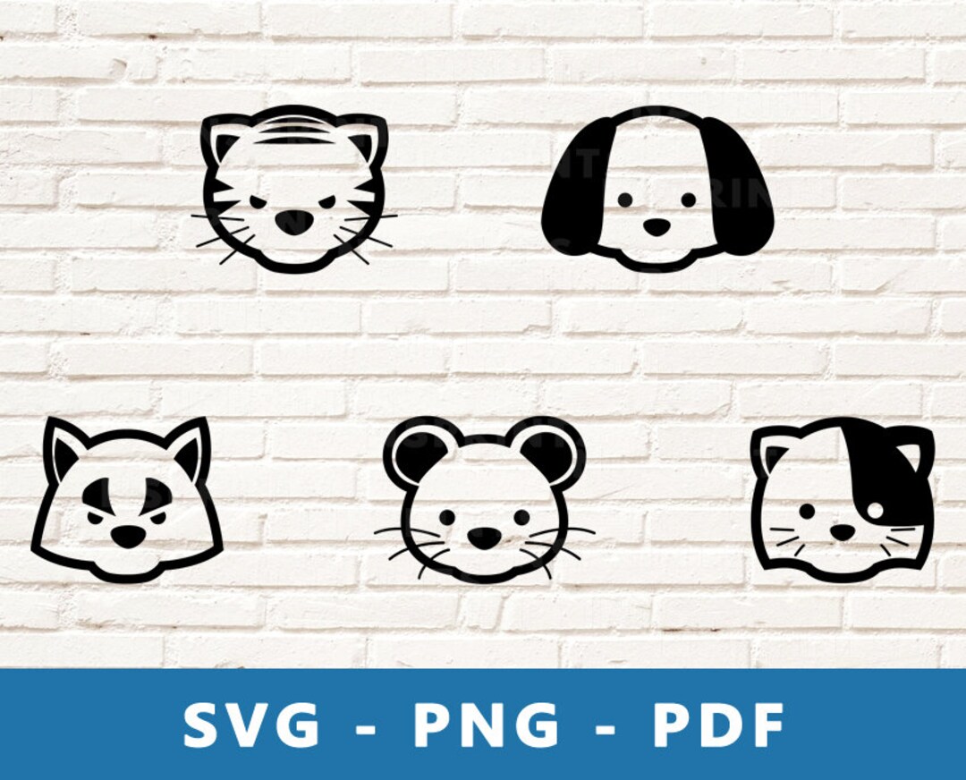 Cute Animals SVG Tiger Svg Dog Svg Wolf Svg Mouse Svg Cat - Etsy