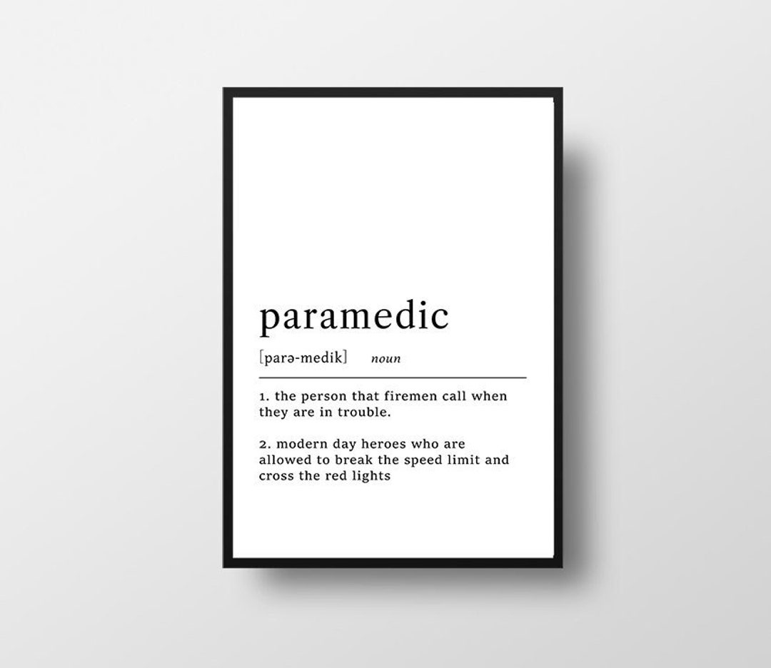 Paramedic Printable, Paramedic Gift, Paramedic Wall Art, Funny ...