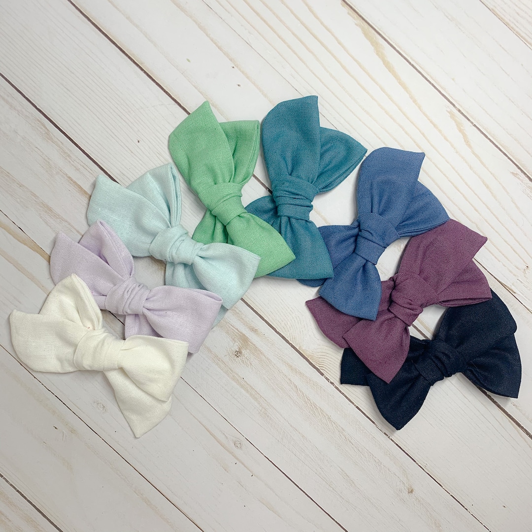 Linen Bows 8 Colors to Choose From - Etsy