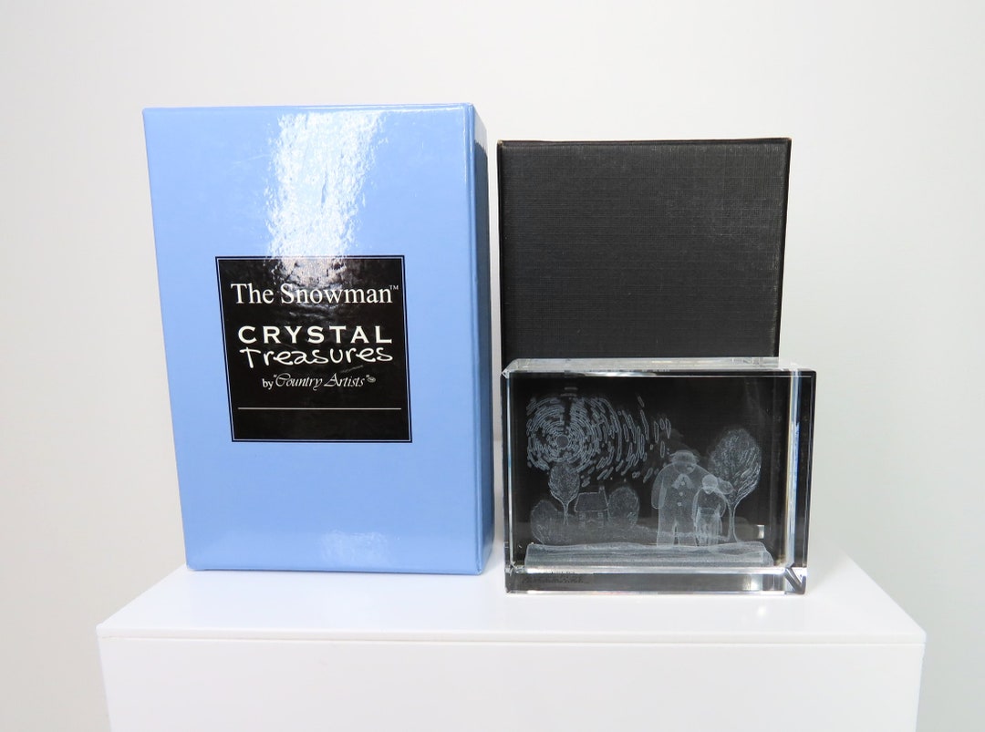 A Vintage 2003 Raymond Briggs the Snowman Crystal Ornament by Country ...