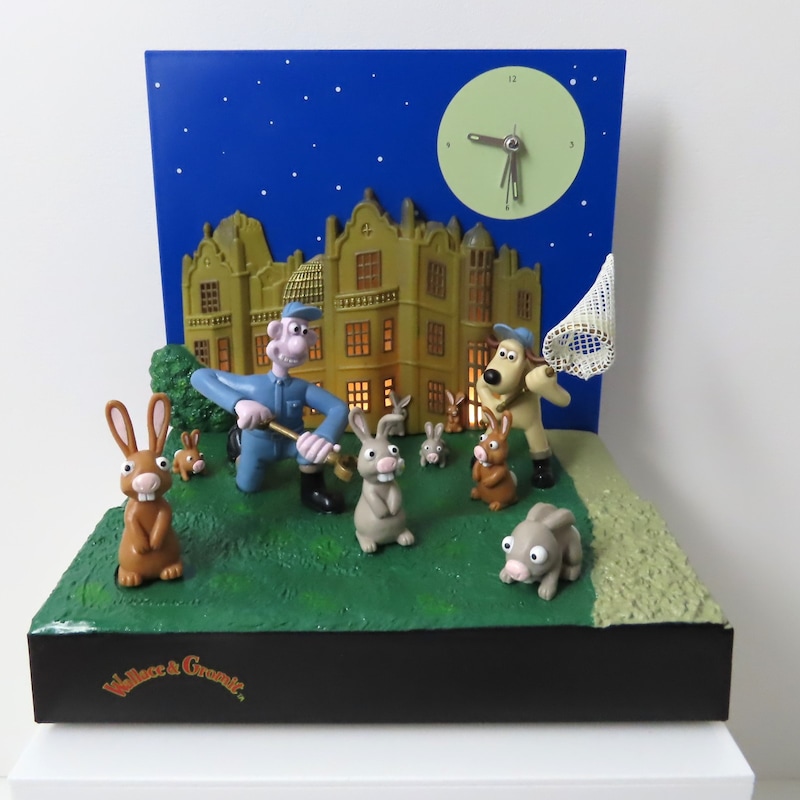 Rabbit With Clock Figurine - Etsy