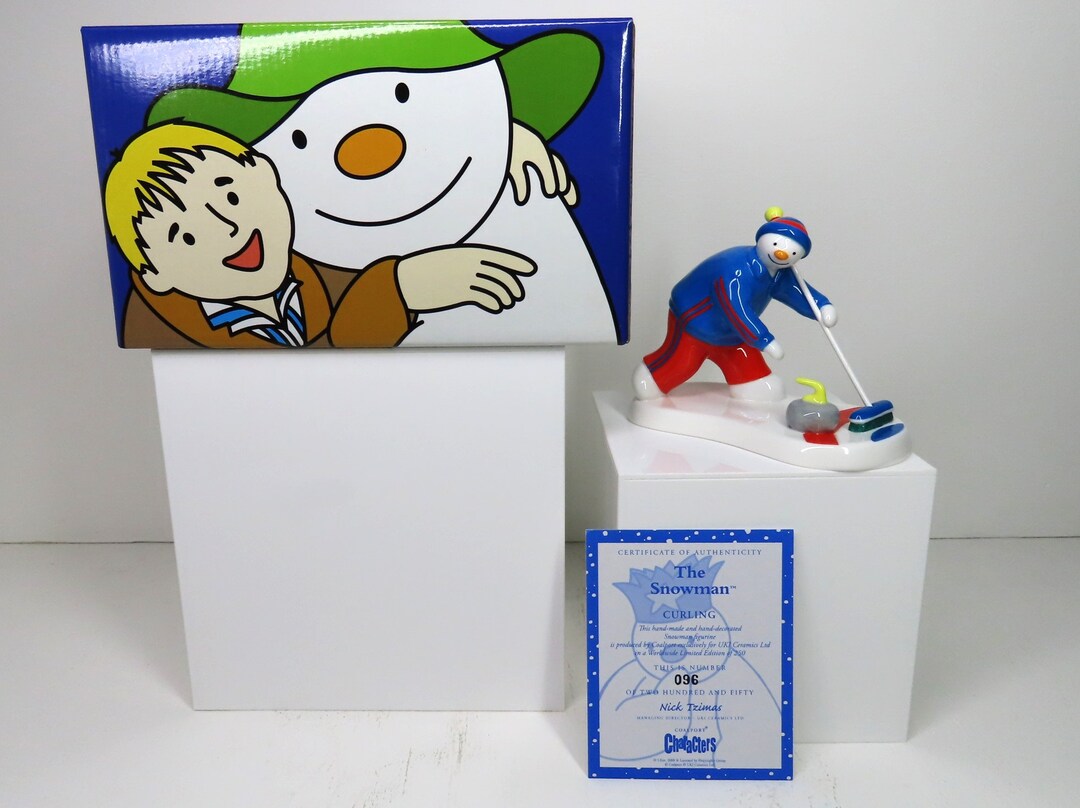 A Raymond Briggs Limited Edition the Snowman Figurine Titled 'curling ...