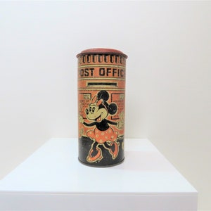 Vintage 1930s Mickey Mouse Postbox Tin Money Box by Happynak, Made in ...