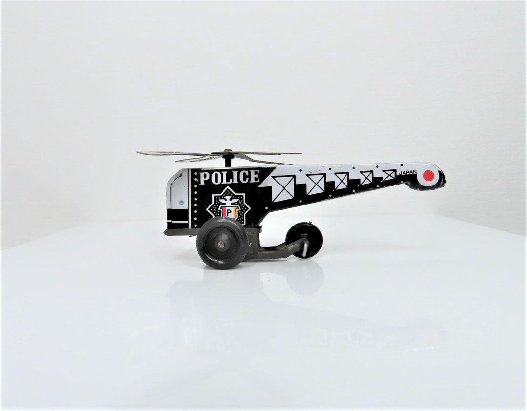 A Vintage 1970s - 80s Tin Plate Police Helicopter Toy. - Etsy