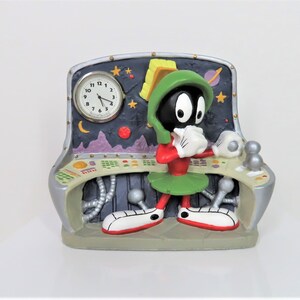 A Vintage 1996 Marvin the Martian Resin Clock in Original Box, Fully ...