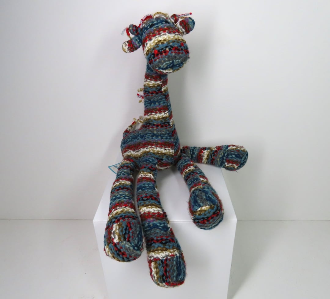 A Vintage Early 2000 16 Inch Jellycat Lankee Doodle Giraffe Knitted ...