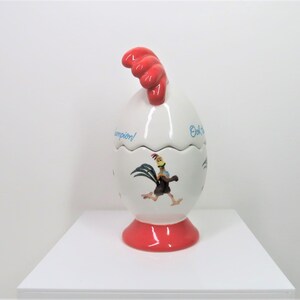 A Vintage 1990s Chicken Run Egg Shaped Storage Pot, Rocky Cockerel. - Etsy