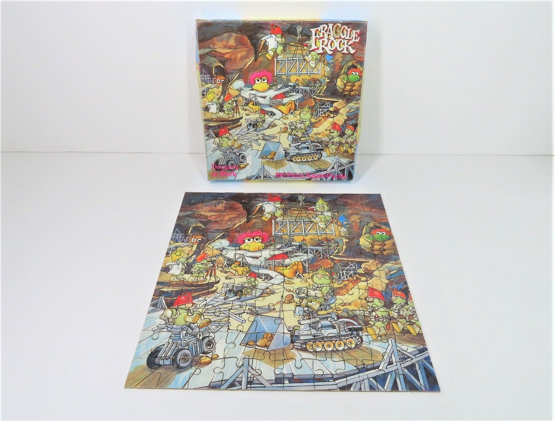 A Vintage 1983 Fraggle Rock Puzzle, Complete. Titled 'doozers at Work ...