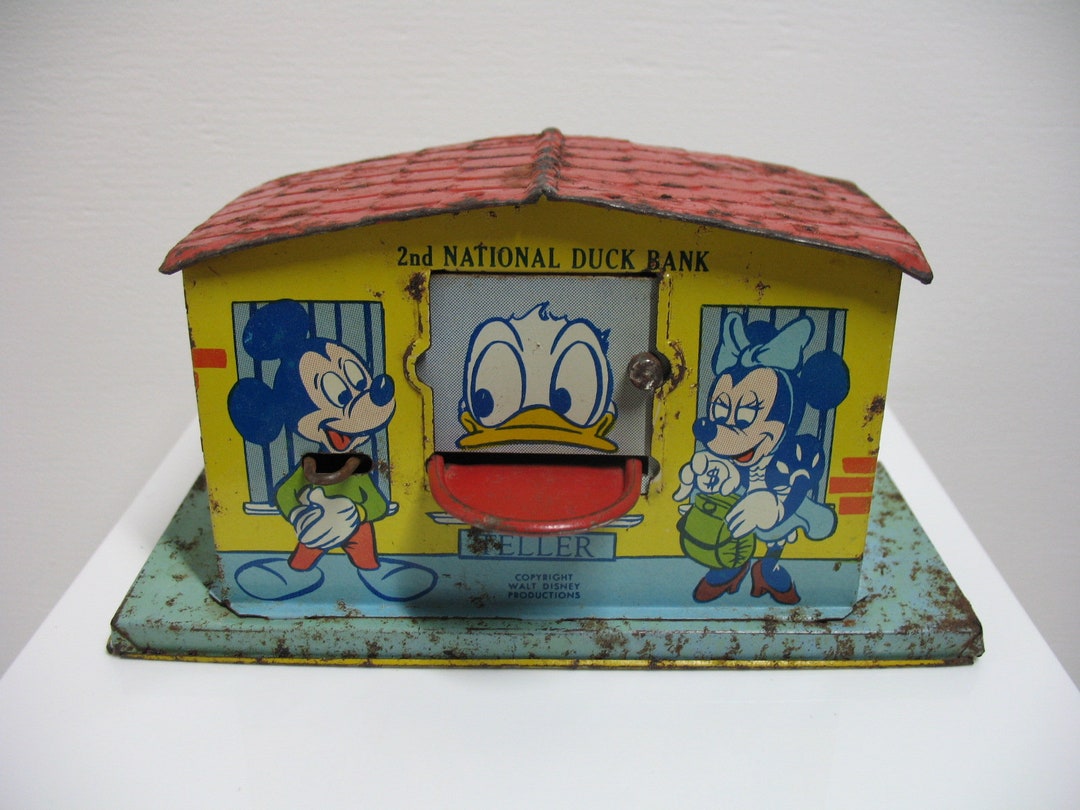 RARE 1950s Mickey Mouse Chein Tin Bank - Etsy