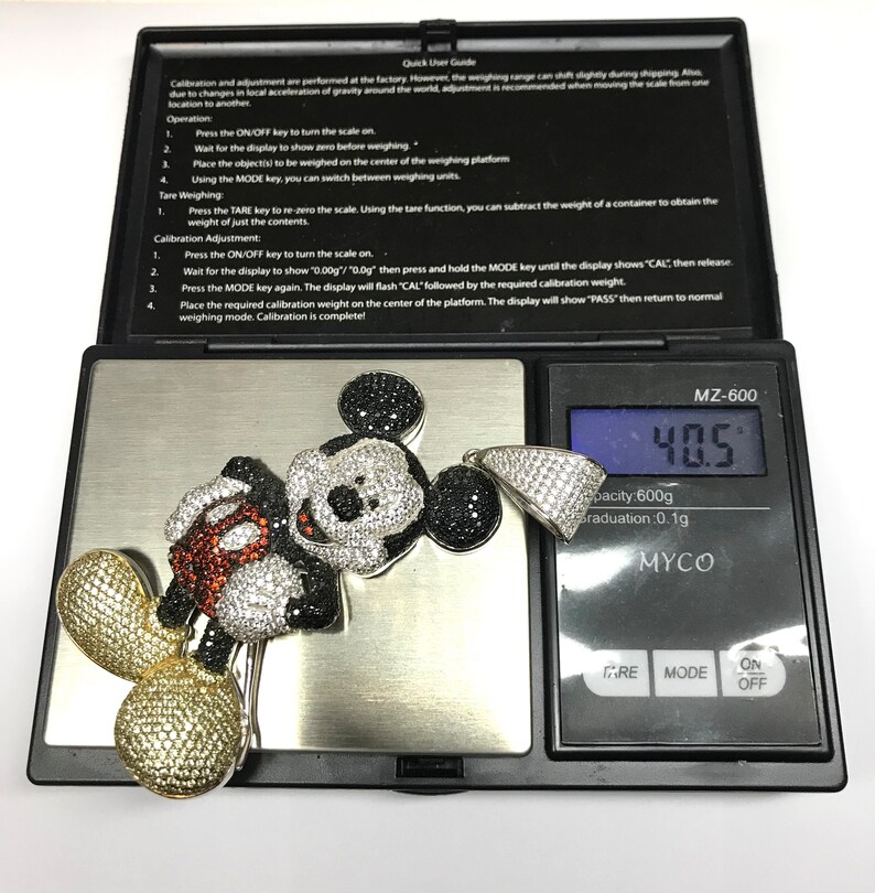 A Vintage 1990s Extra Large Mickey Mouse Solid Sterling Silver - Etsy