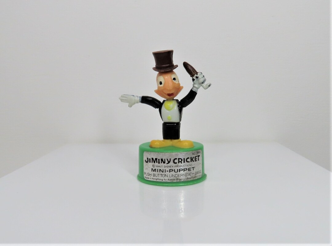 A Vintage 1960s - 70s Push up Toy Jiminy Cricket, Mini-puppet Kohner ...