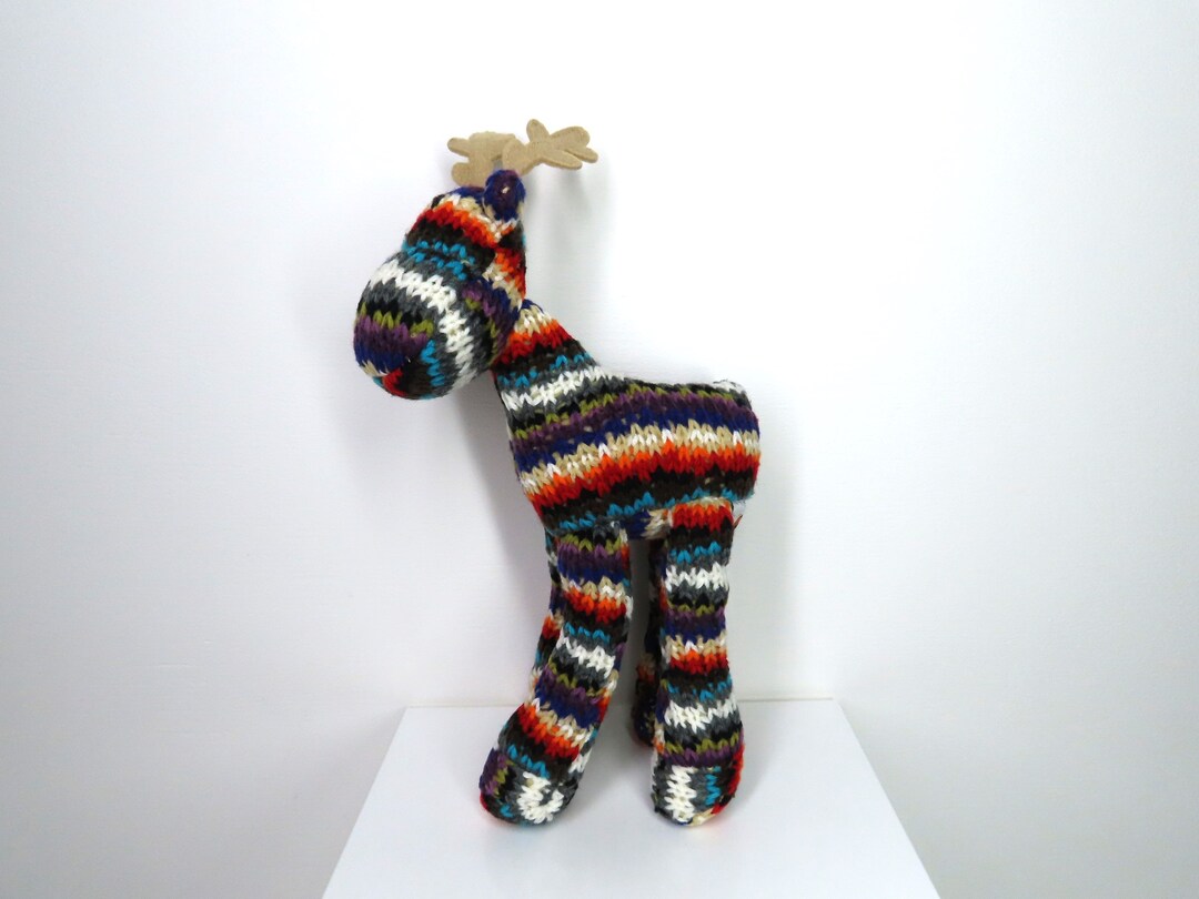 A Vintage Early 2000 Jellycat Lankee Doodle Reindeer Knitted Soft Toy ...