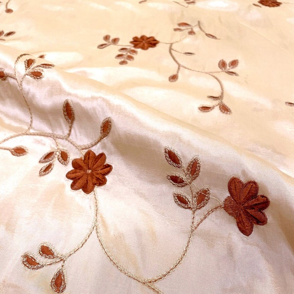 Embroidered Silk Fabric - Etsy