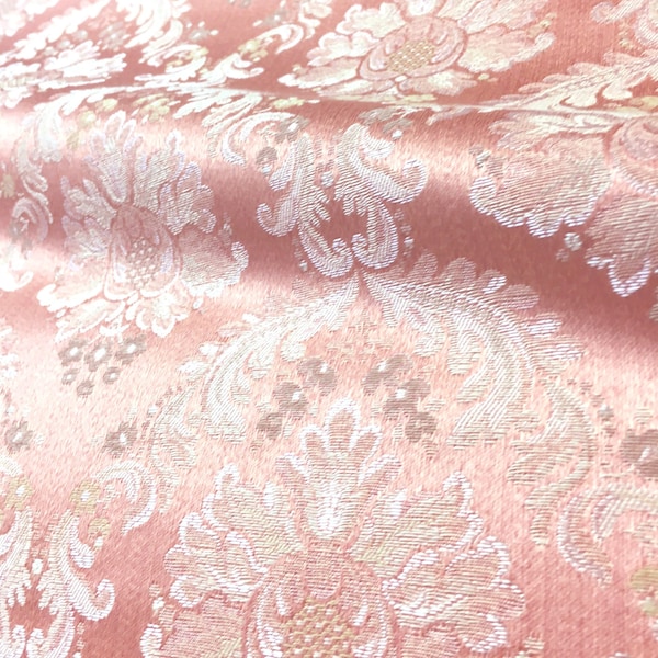 Pink Damask Fabric - Etsy
