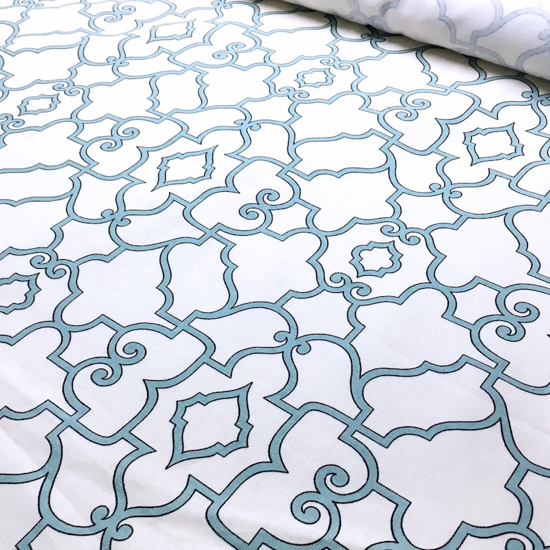 Blue Lattice Fabric - Etsy