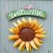 Metal Welcome Sunflower Front Porch Door Wall Hanging Garden Sign - Etsy