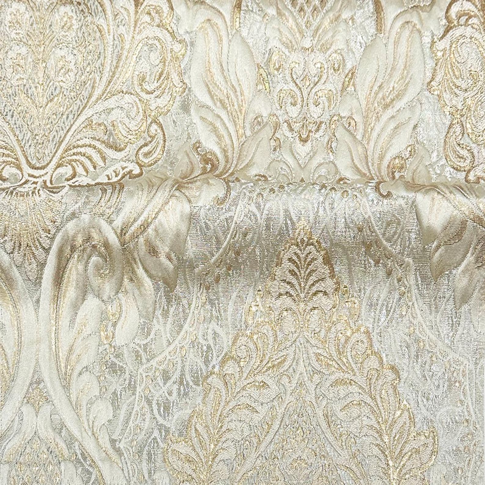 110" Valentinia Soft Light Gold Beige Raised Damask Jacquard Fabric - Etsy