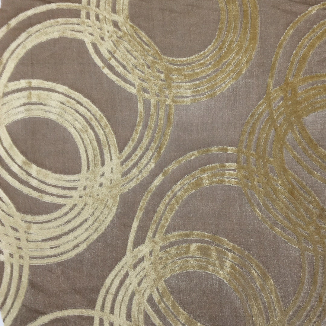 108" Brown Geometric Circle Burnout Velvet Fabric / Sold by the Yard - Etsy