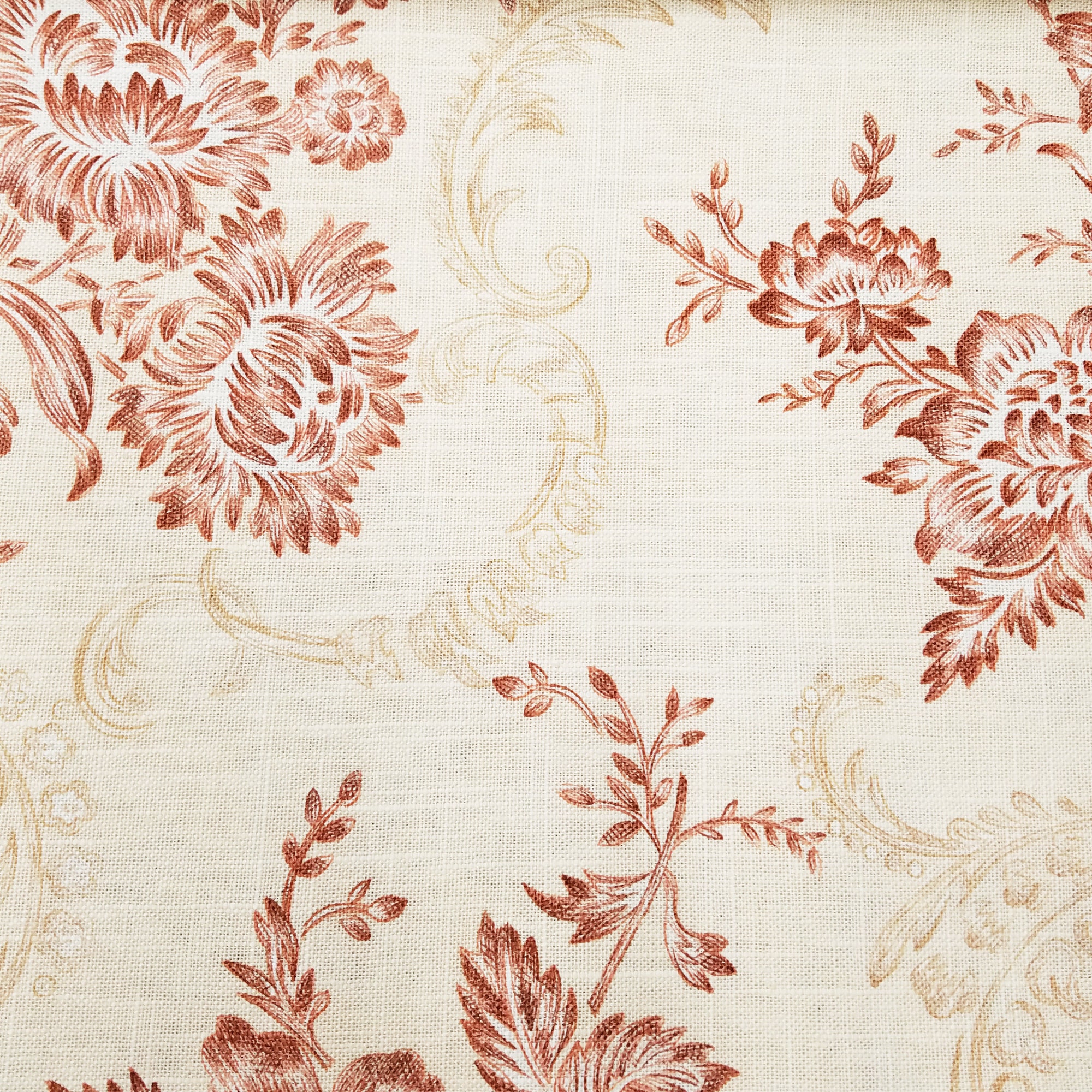 4 COLORS / Classic Floral Linen Cotton Print 290gsm / - Etsy