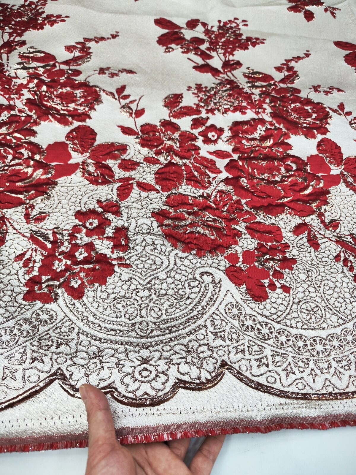 5 YARDS / 3 COLORS / Luben Floral Viscose Jacquard Brocade Woven ...