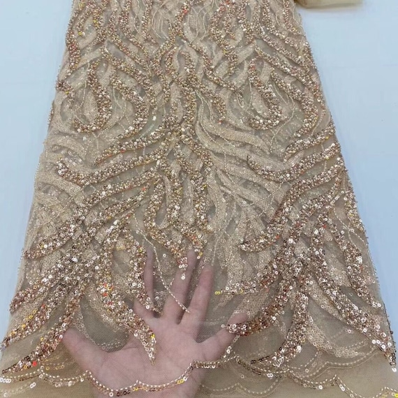 5 YARDS 21 COLORS Aude Scroll Sequin Beaded Glitter Embroidery Mesh Lace Wedding Party Dress Fabric Etsy UK